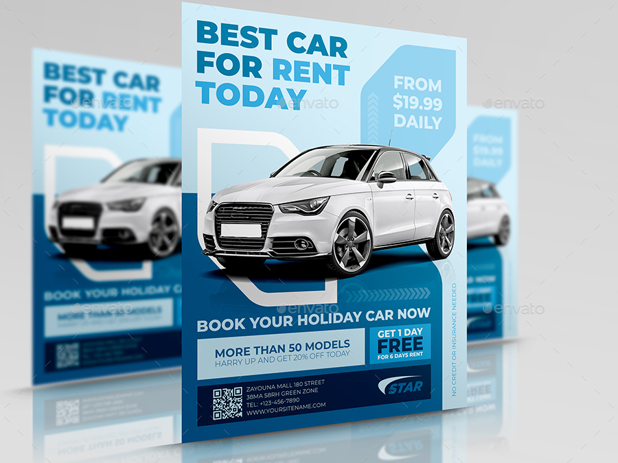 Car Rental Flyer Template, Print Templates | GraphicRiver