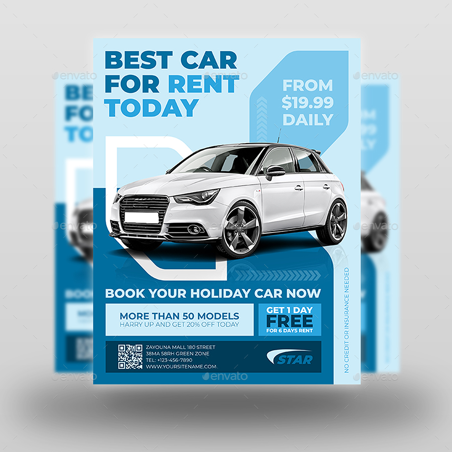 Car Rental Flyer Template, Print Templates | GraphicRiver
