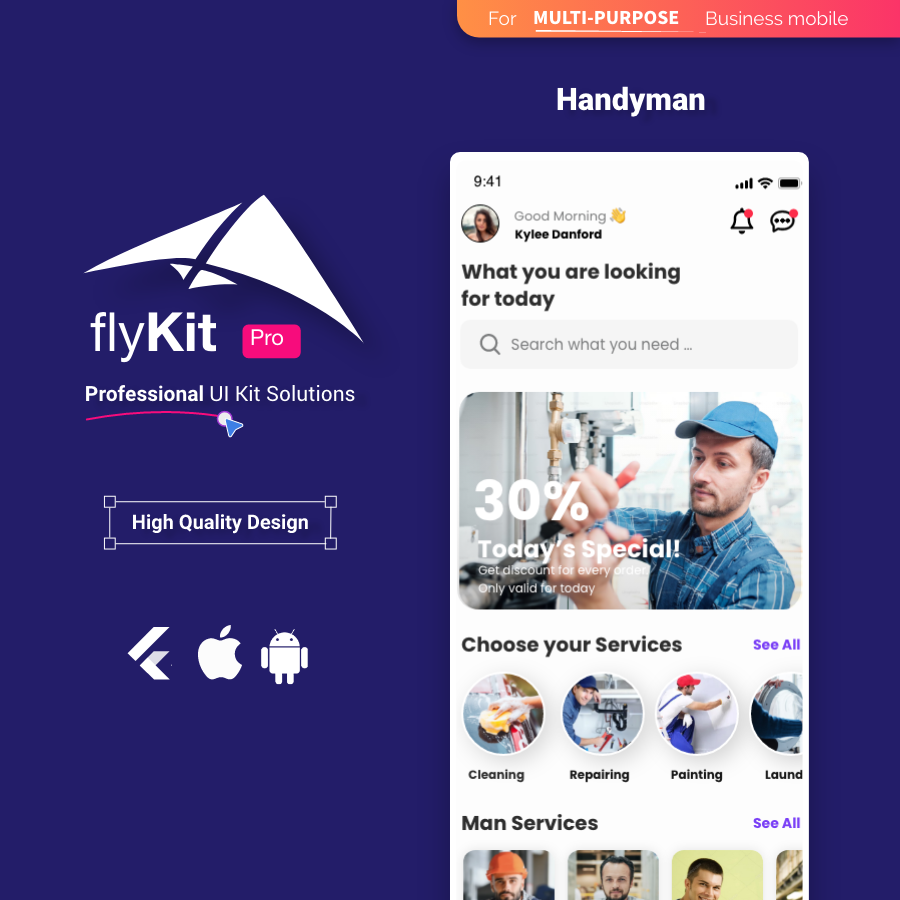 FlyKit Pro - Flutter UI KIT by PositifMobile | CodeCanyon