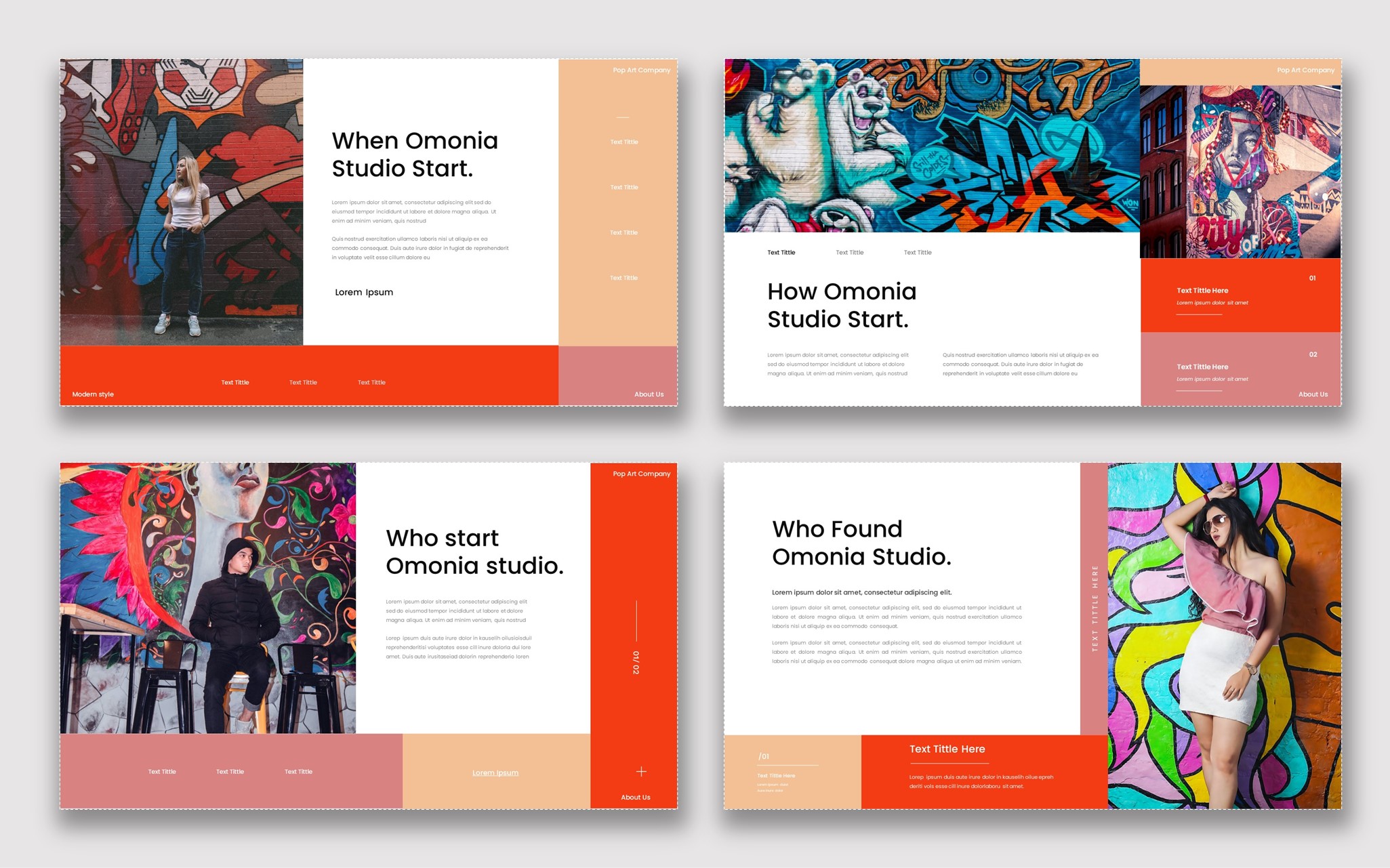 Omonia-Pop art and Graffiti Google Slide Template, Presentation Templates