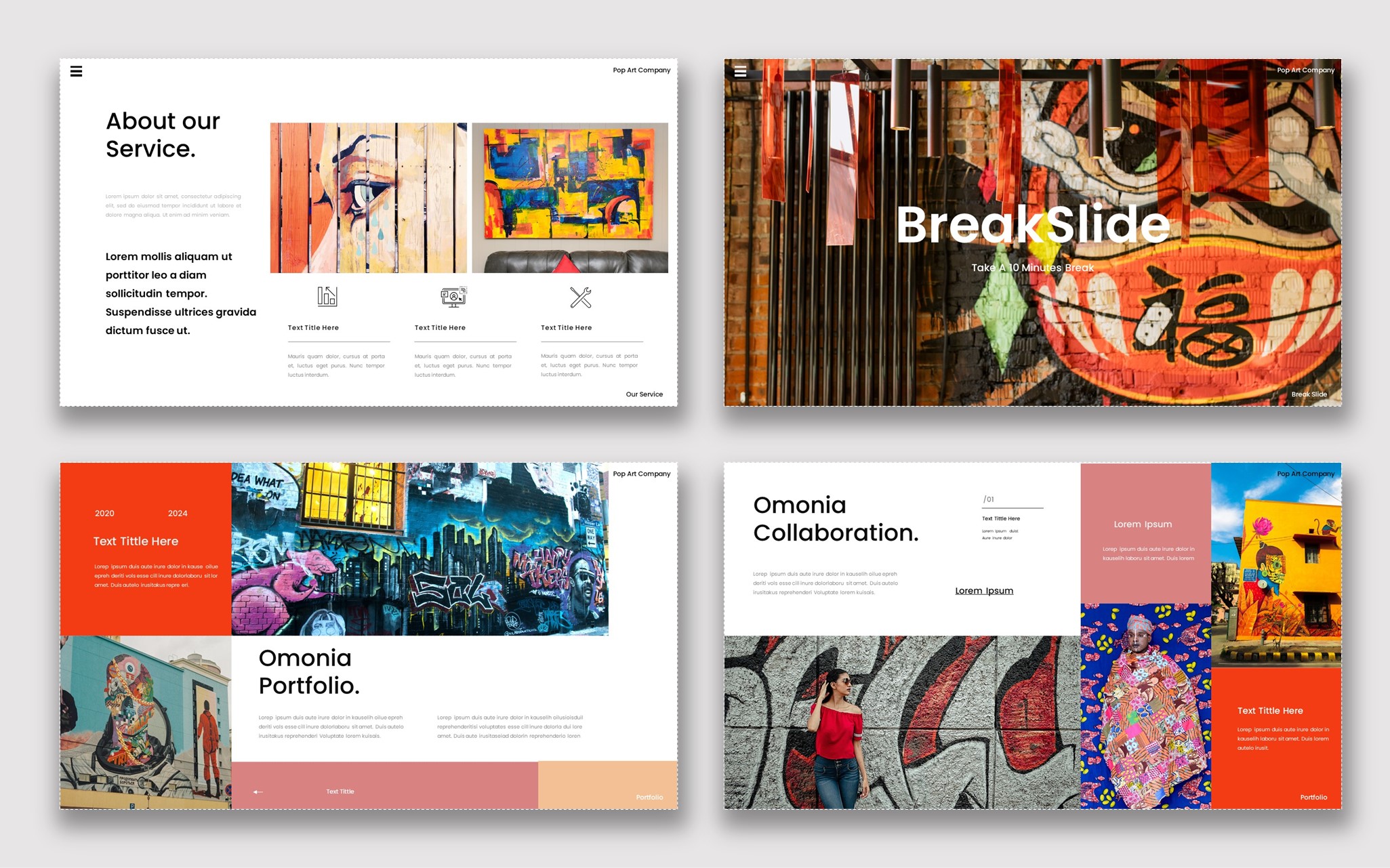 Omonia-Pop art and Graffiti Google Slide Template, Presentation Templates