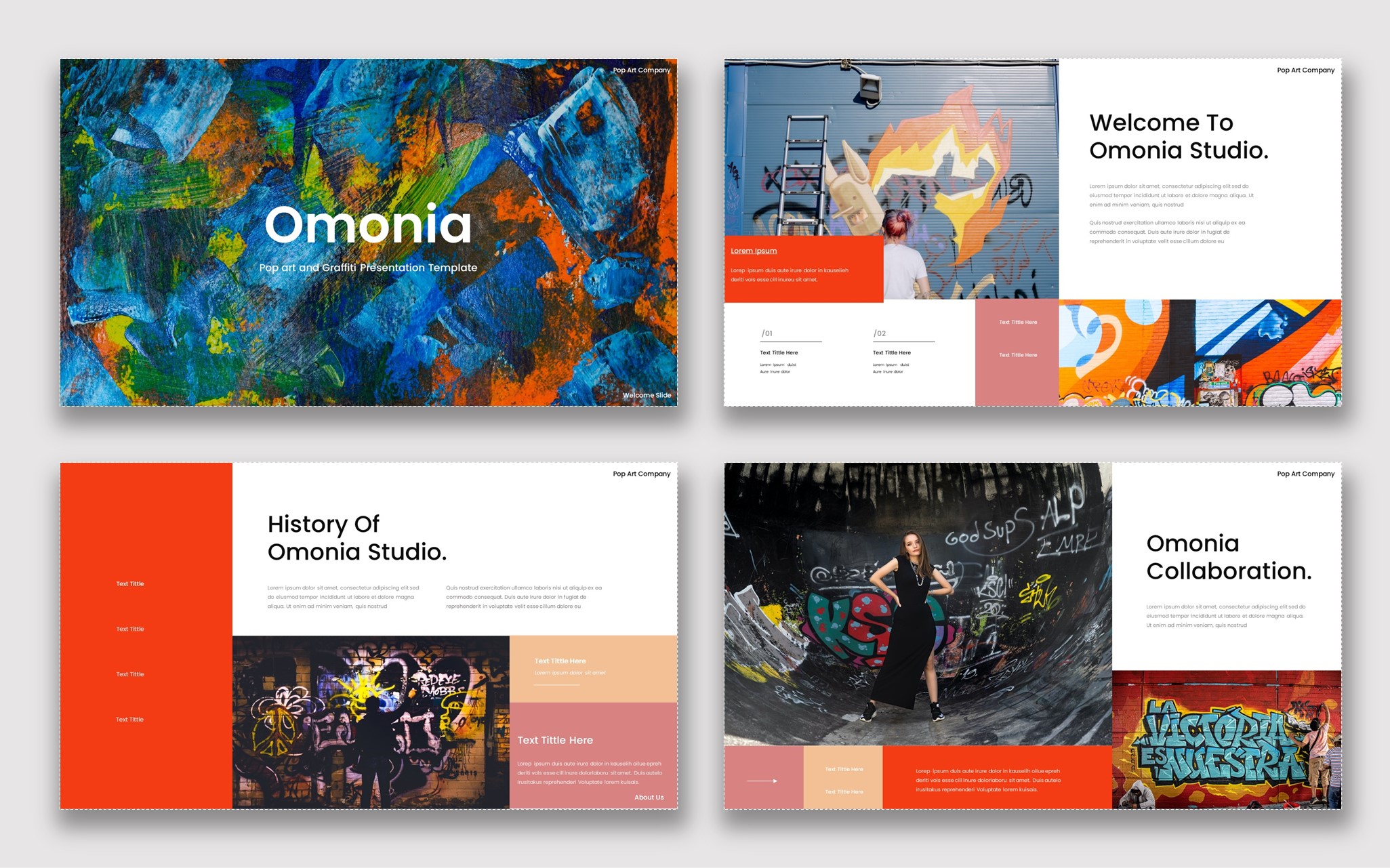 Omonia-Pop art and Graffiti Keynote Template, Presentation Templates