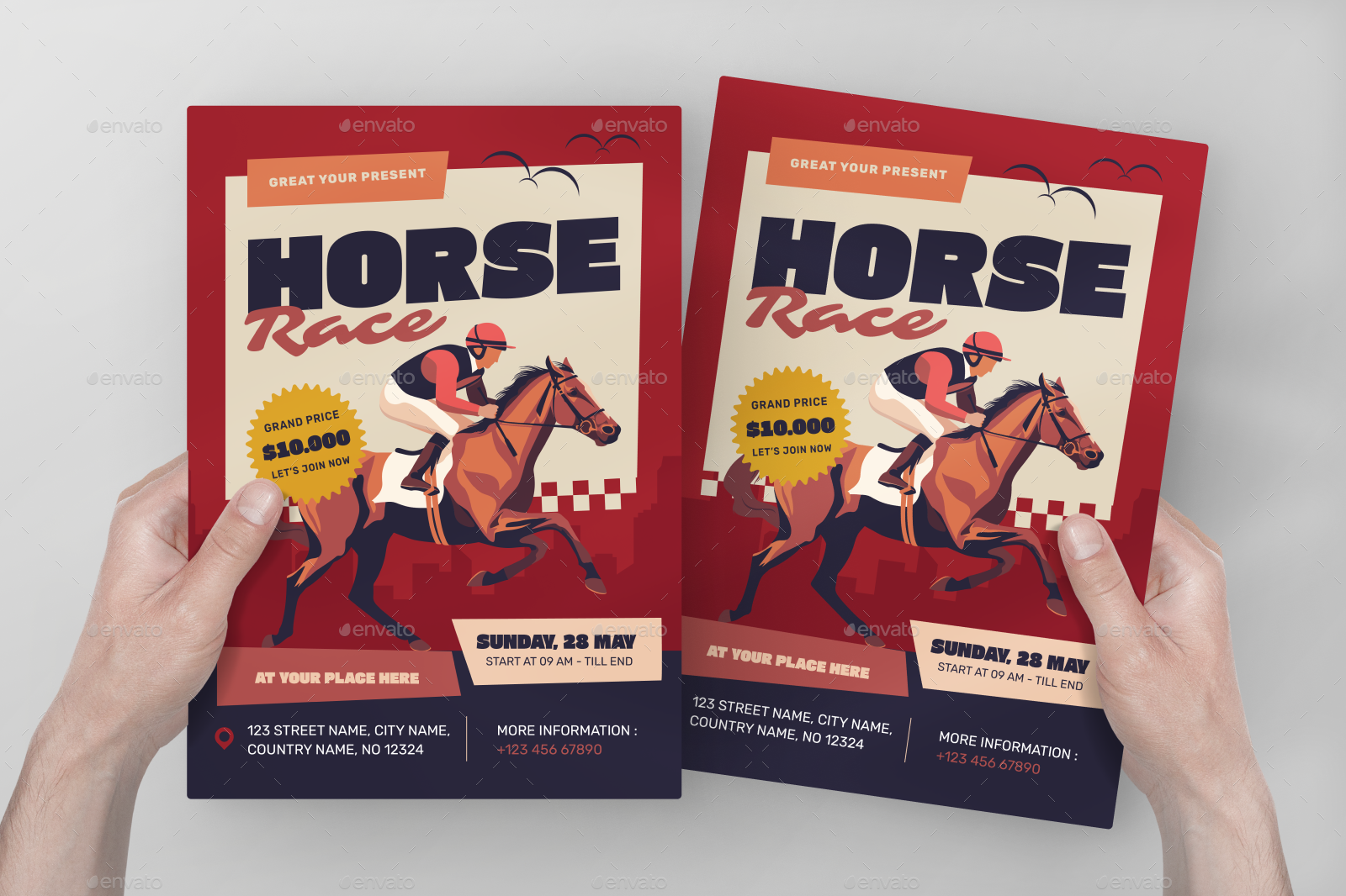 Horse Race Competition Flyer, Print Templates | GraphicRiver