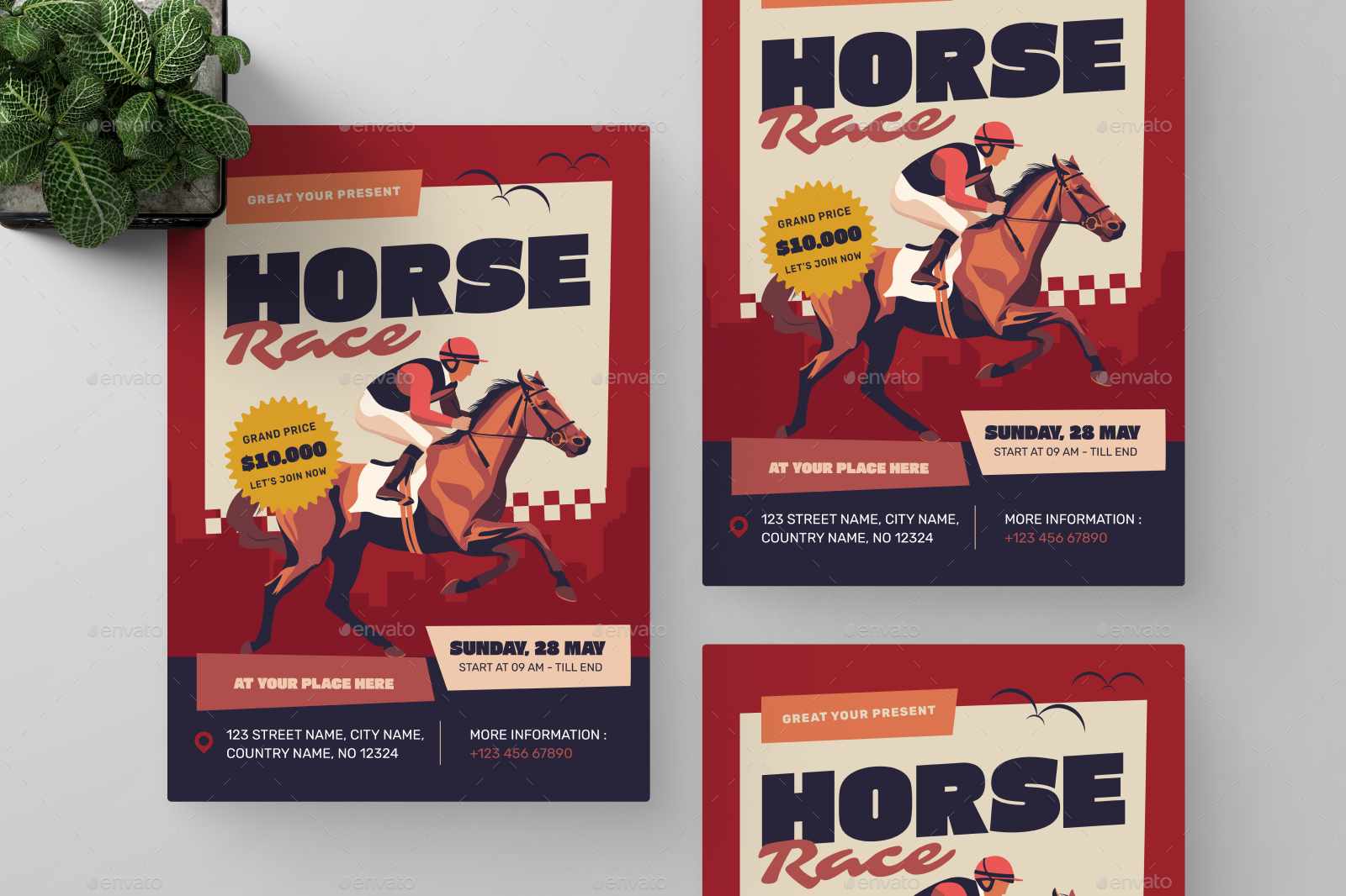 Horse Race Competition Flyer, Print Templates | GraphicRiver