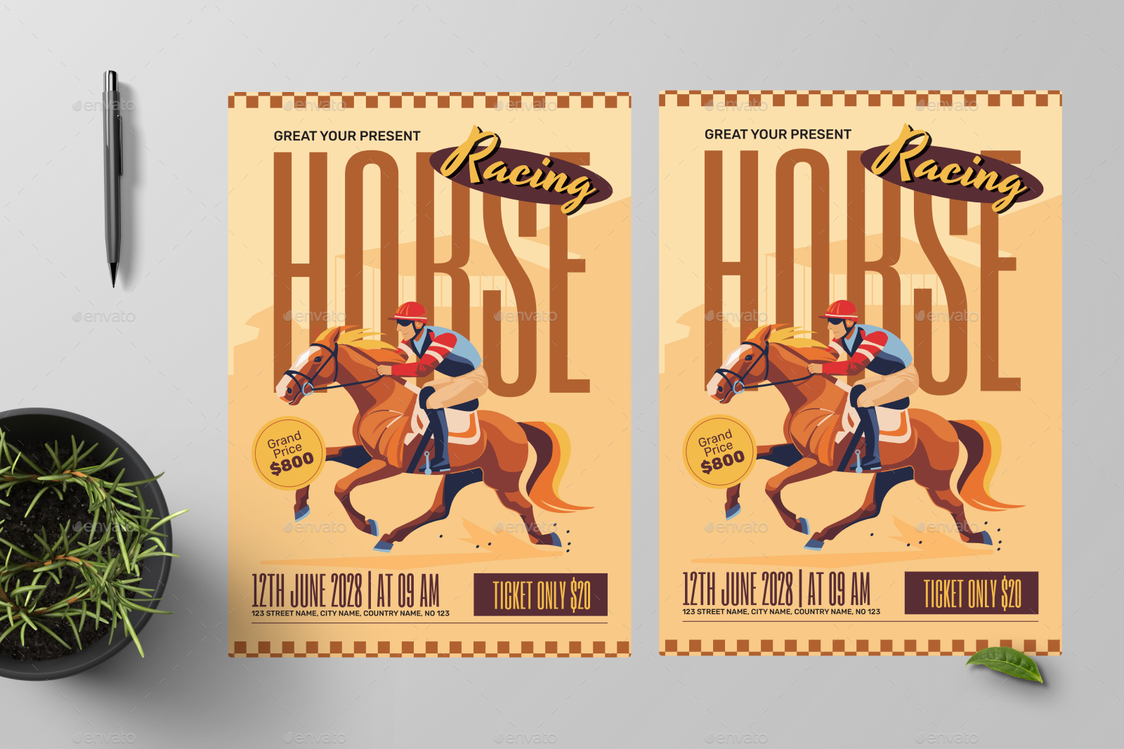Horse Race Flyer, Print Templates | GraphicRiver