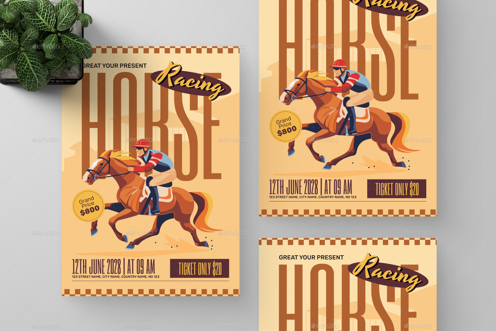 Horse Race Flyer, Print Templates | GraphicRiver
