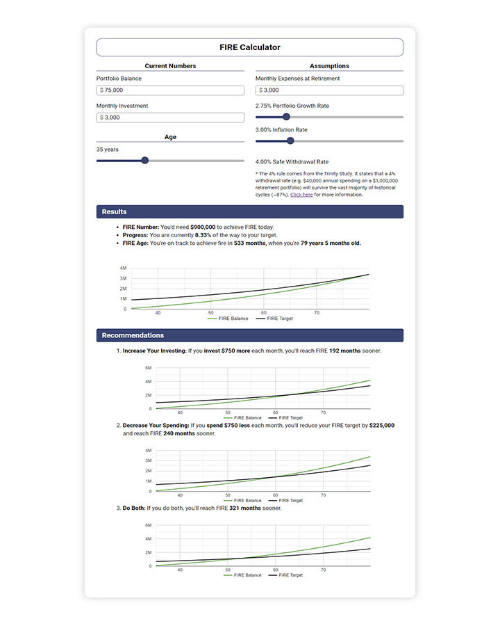 Retirement FIRE Calculator - Web Calculator for your Website by OceanITPark