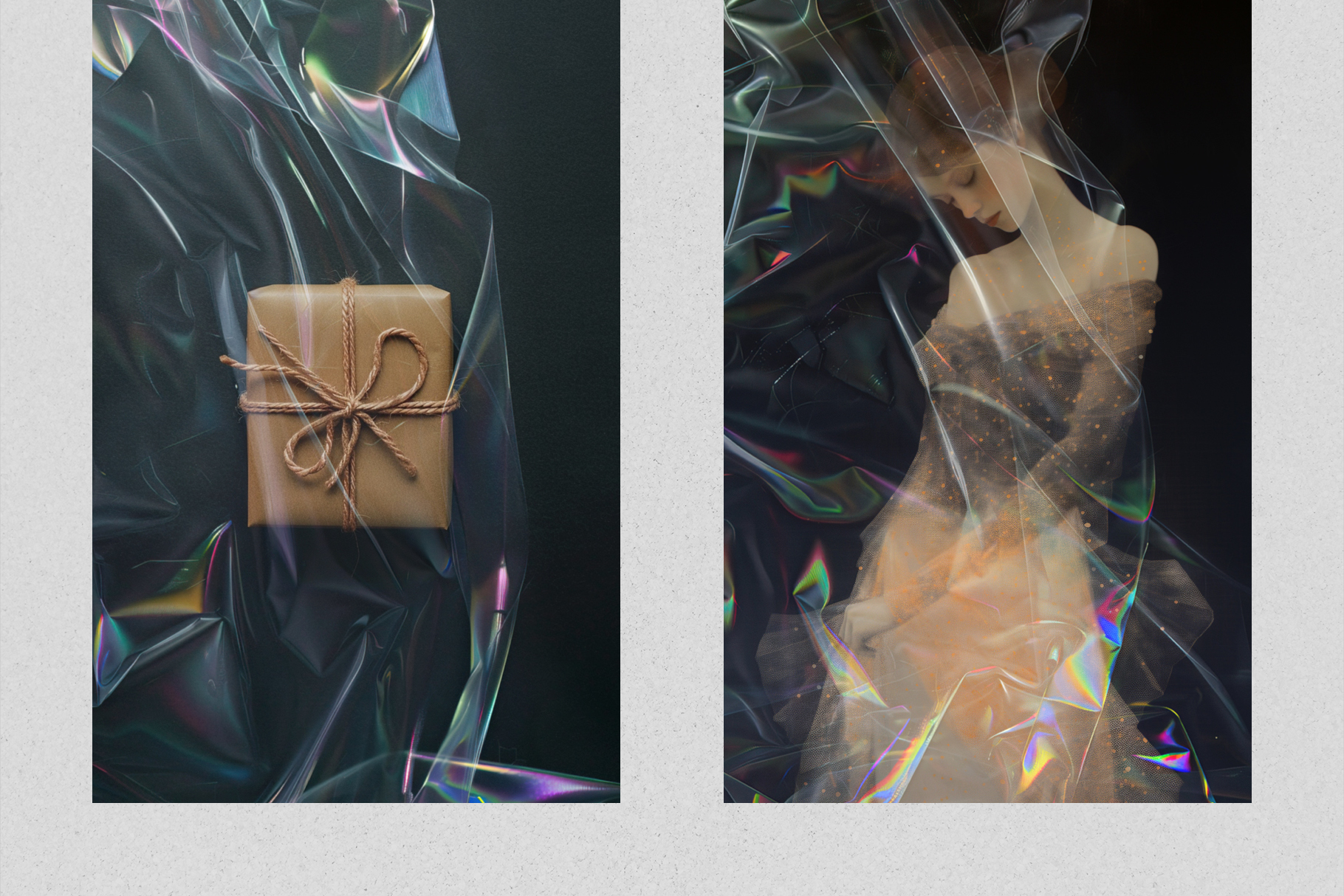 32 Iridescent Cellophane Wrap Effect Photo Overlays, Add-ons | GraphicRiver