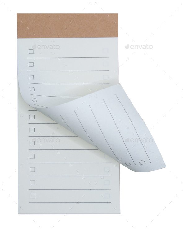 Rolled paper notebooks for office work isolated on white background ...