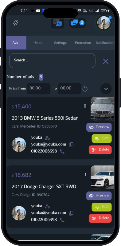 Pro Cars Classified - Buy and Sell Marketplace Flutter App by promtarek
