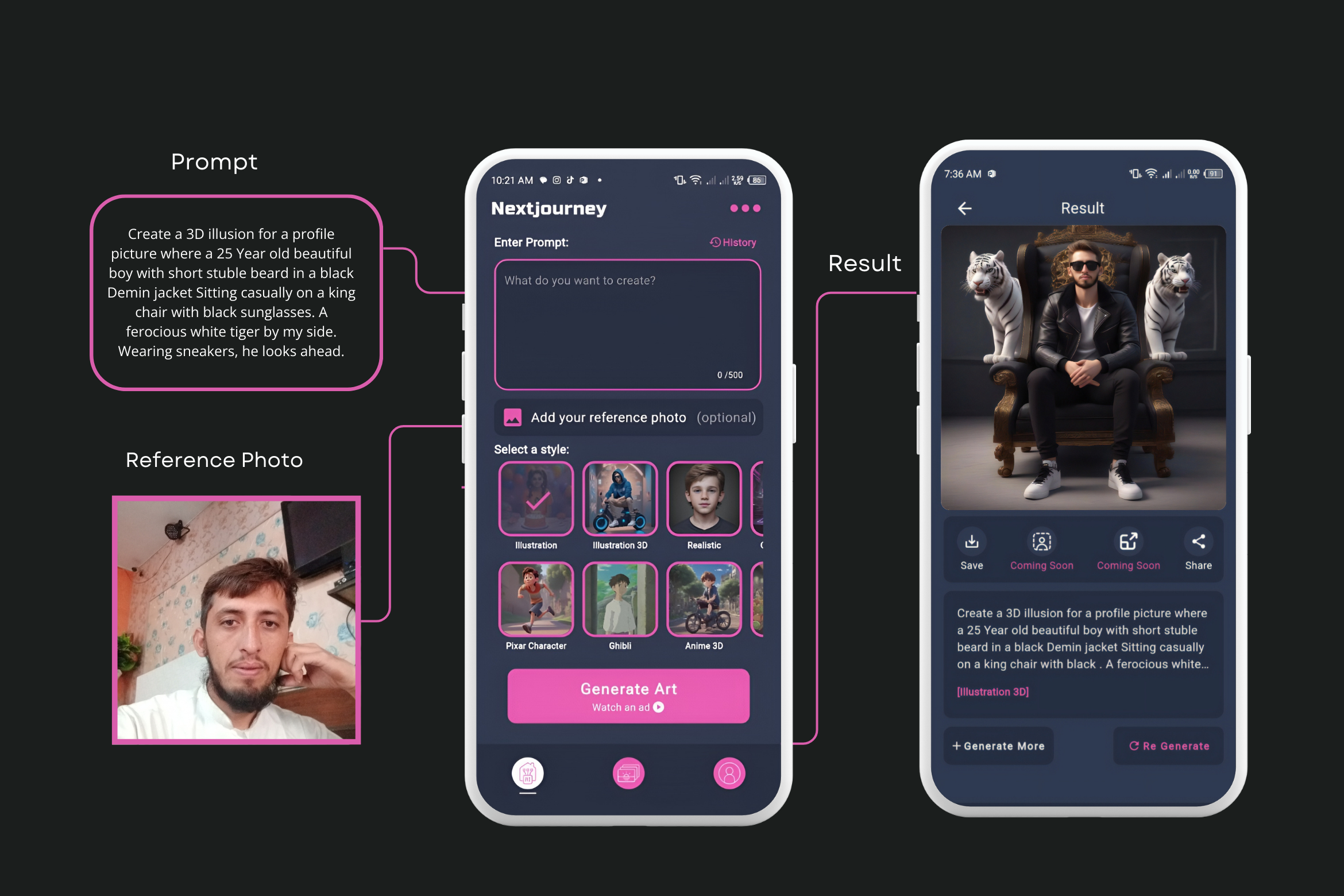 Nextjourney: AI Art Generator App Full Flutter App by bilalazam-apps