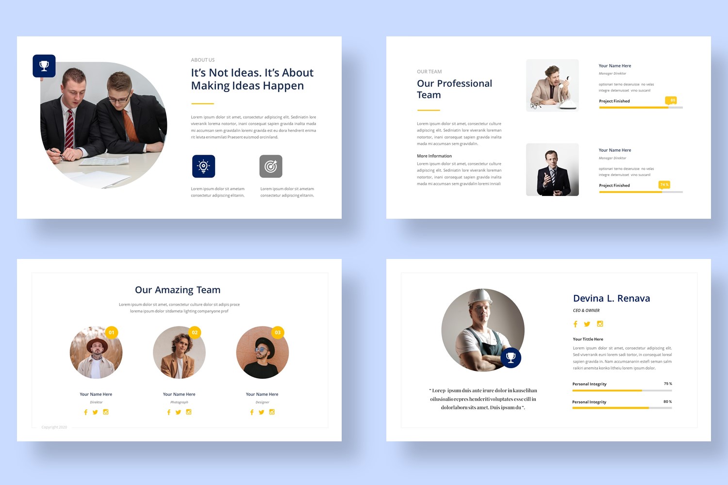 Company Profile - Business Google Slides Template, Presentation Templates
