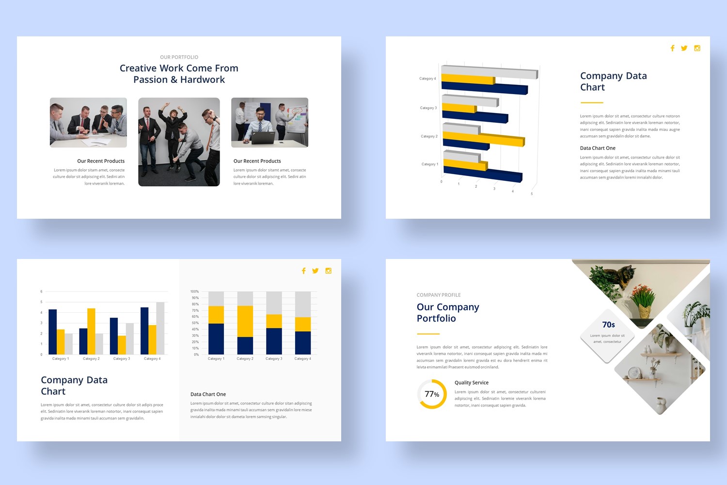 Company Profile - Business Google Slides Template, Presentation Templates