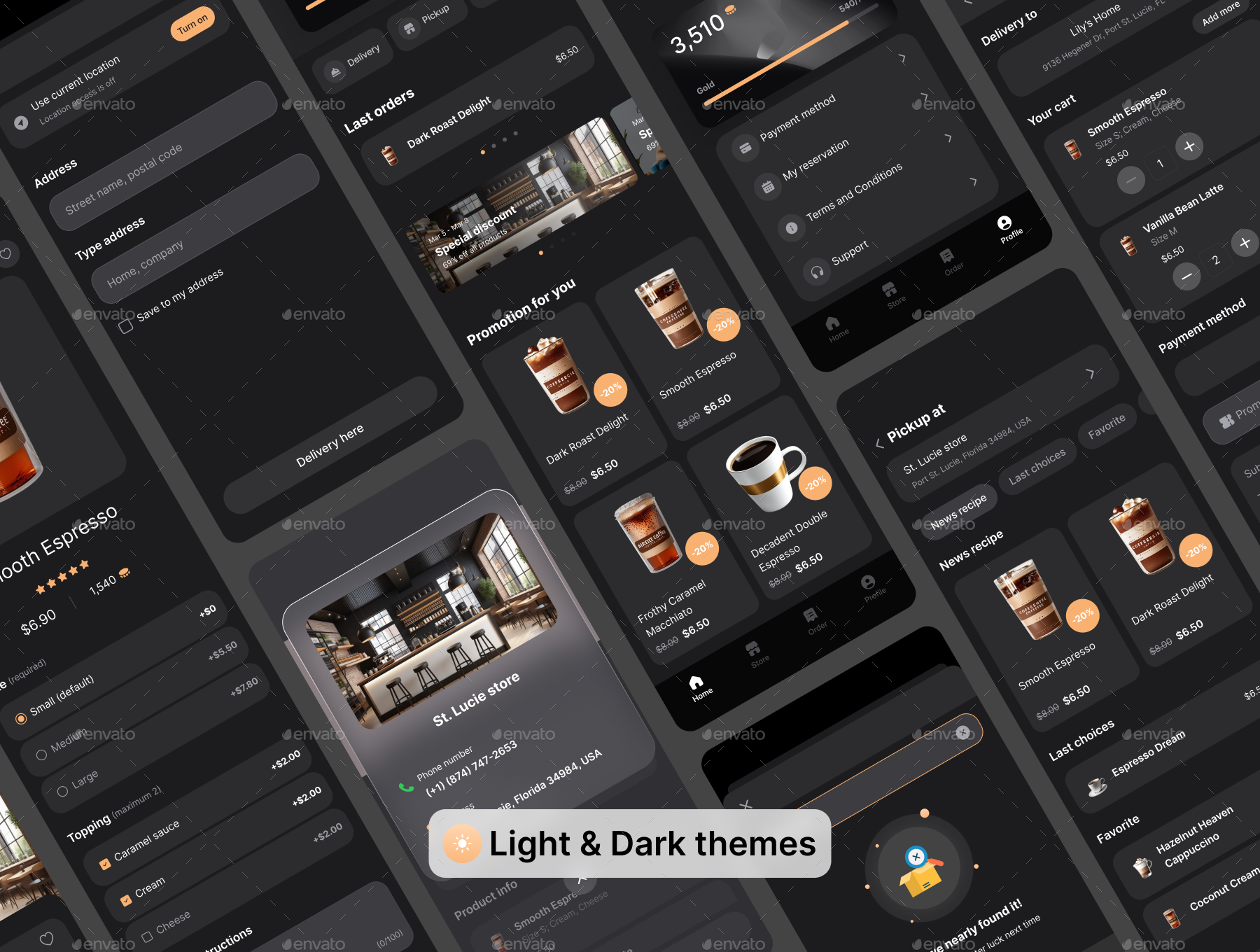Food & Beverage Mobile App UI KIT, Web Elements | GraphicRiver