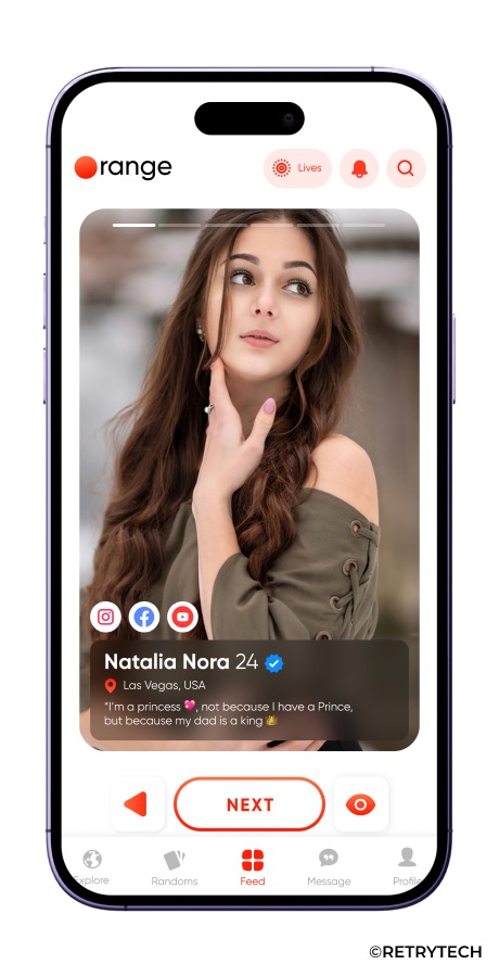 Orange - Dating app with Livestream, Chat, Gifts, Payouts : Flutter ...