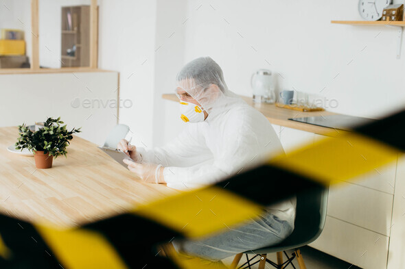 The epidemiologist collects specimens for infection in the infection ...