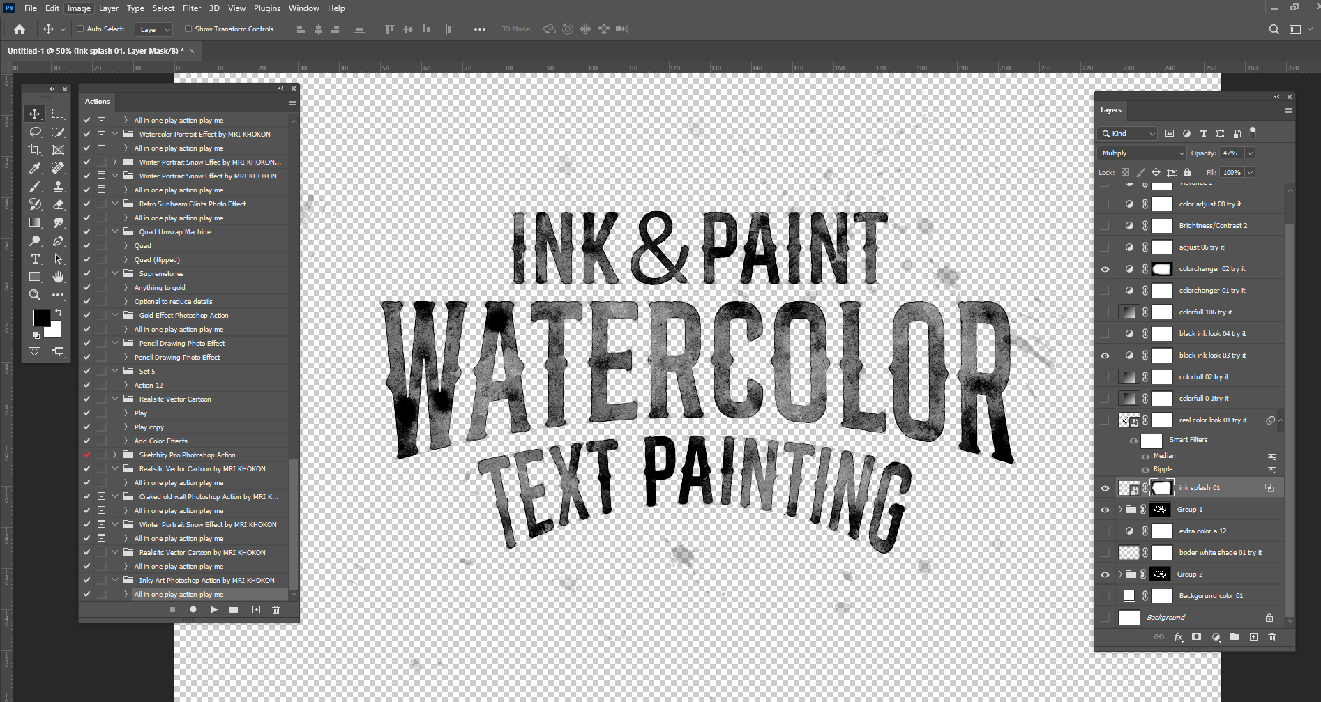 Watercolor & Ink Text & Shape Maker, Add-ons | GraphicRiver
