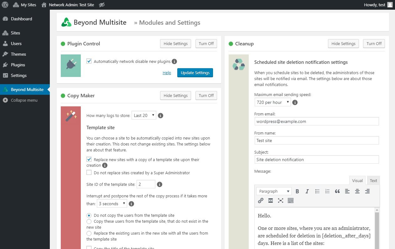 Beyond Multisite - Utilities for WordPress Network Admins by nikolaydev