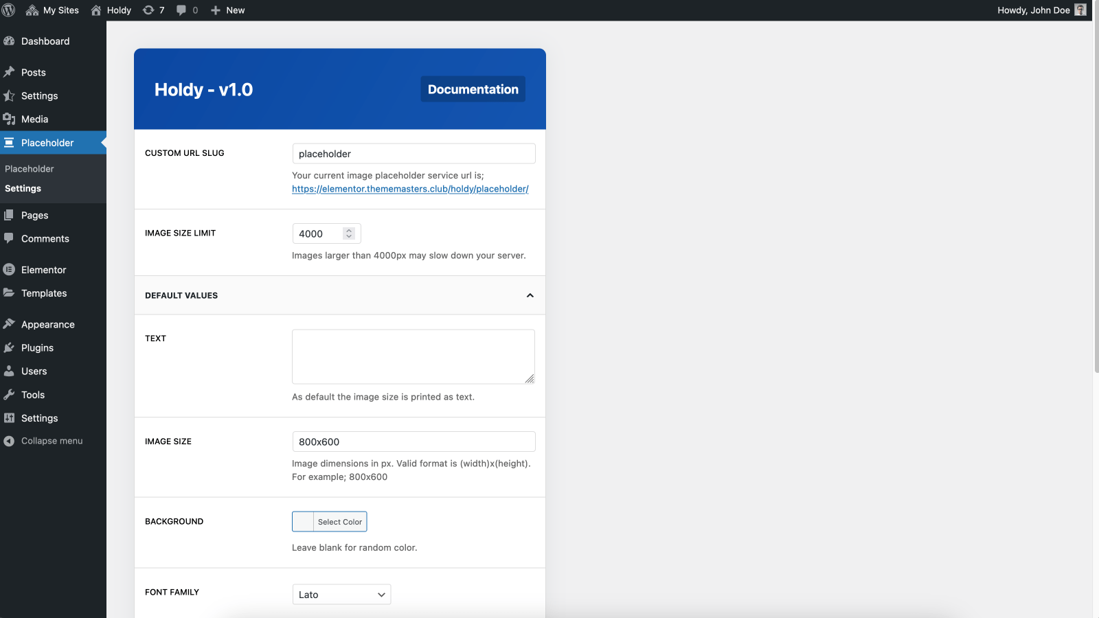 Holdy - Placeholder Image Generator & Widgets For Elementor by egemenerd