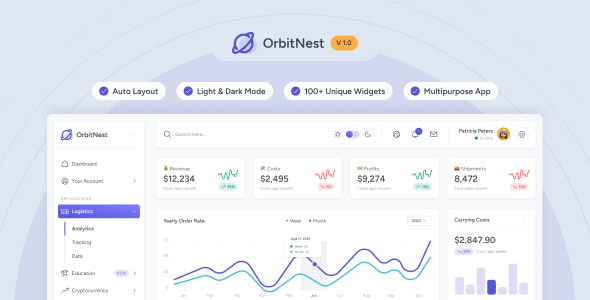 OrbitNest - Modern Admin Dashboard Figma Design System by peterdraw
