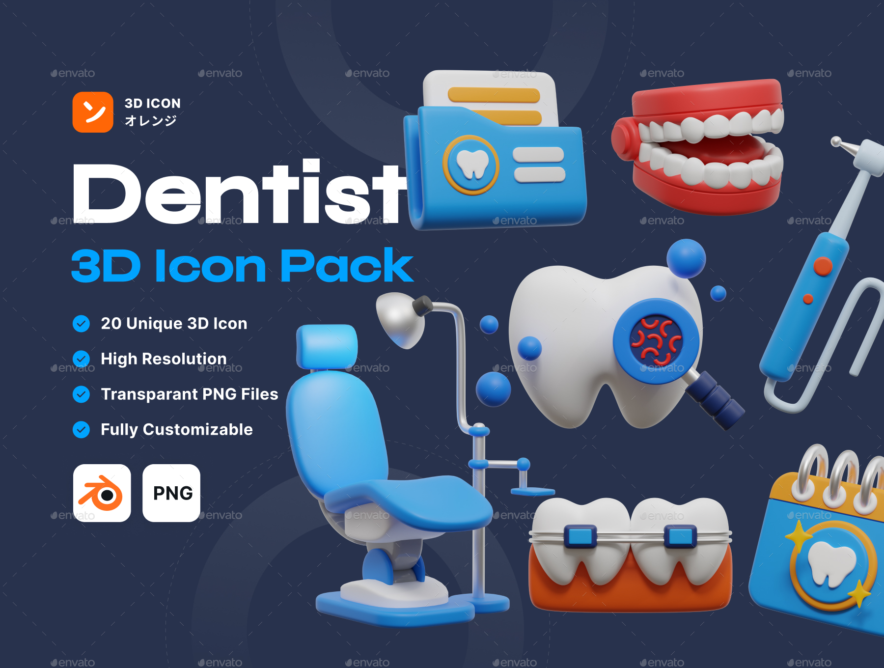 Dentist 3D Icon Pack, Graphics | GraphicRiver