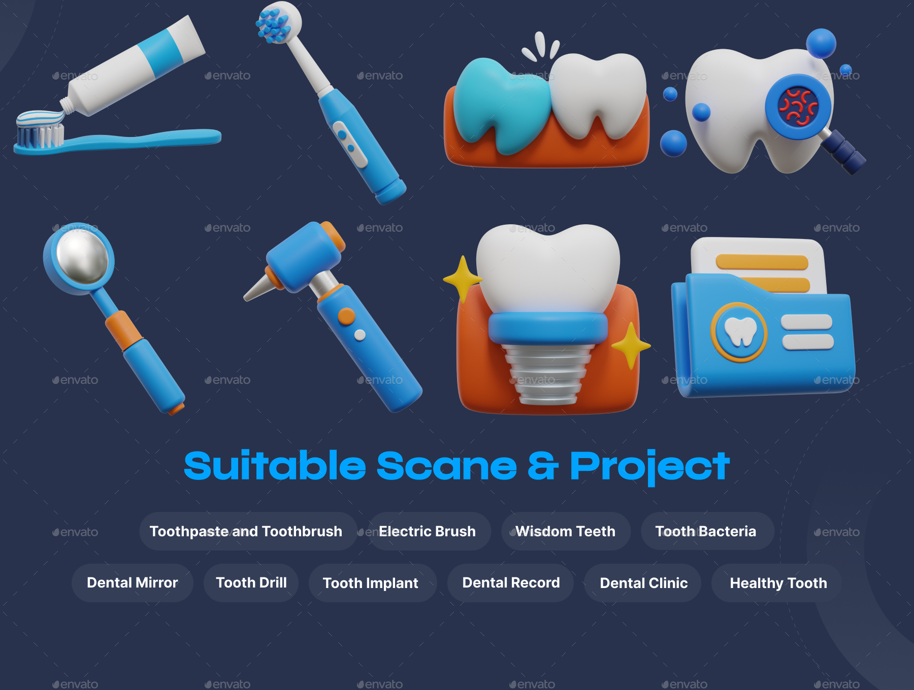 Dentist 3D Icon Pack, Graphics | GraphicRiver