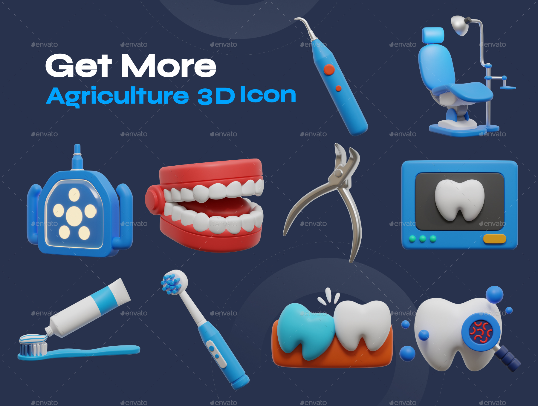 Dentist 3D Icon Pack, Graphics | GraphicRiver