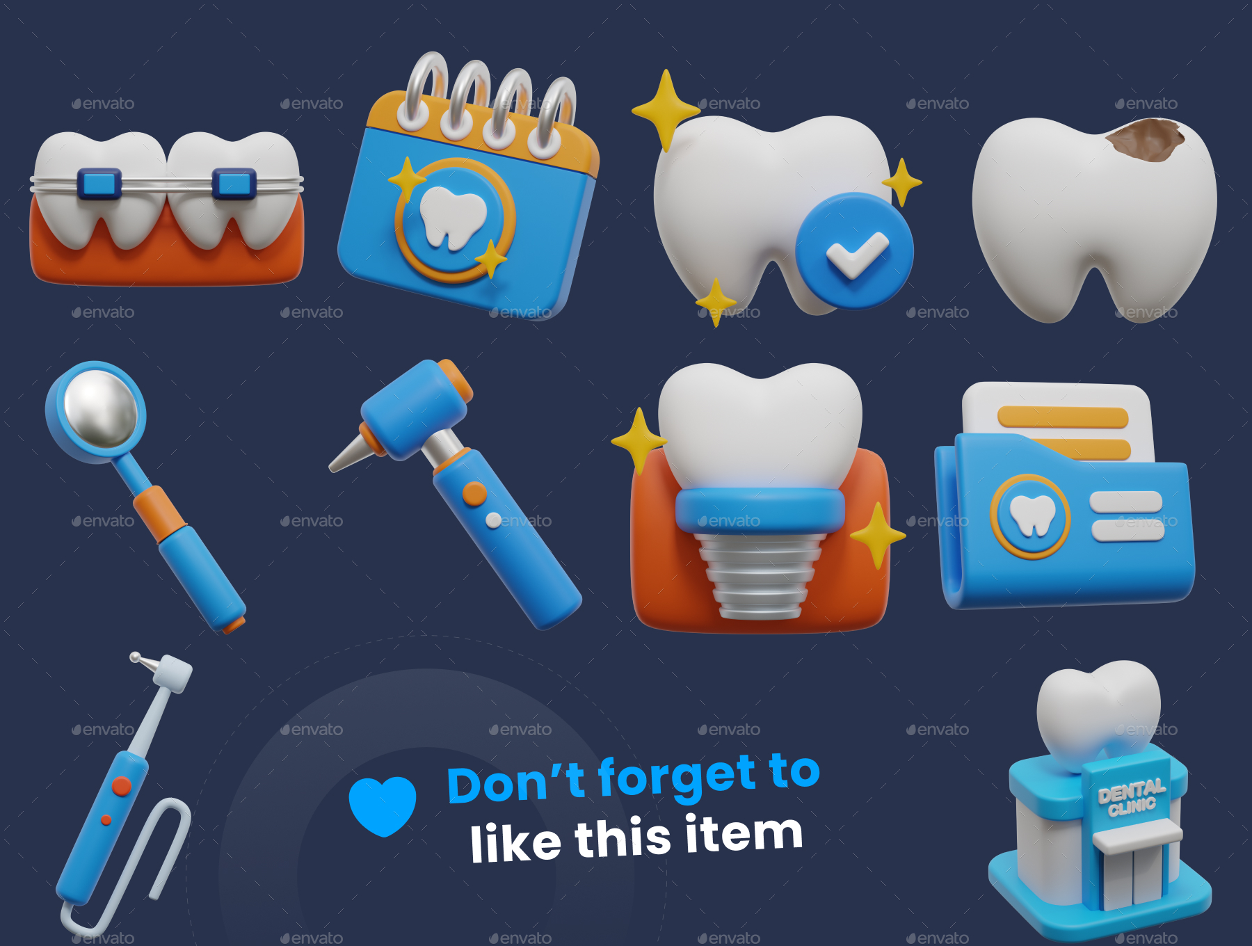 Dentist 3D Icon Pack, Graphics | GraphicRiver