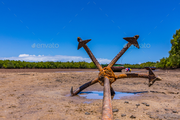 Grapnel Grappling Hook Anchor Ship Docking Metalic Ocean Kenya East ...