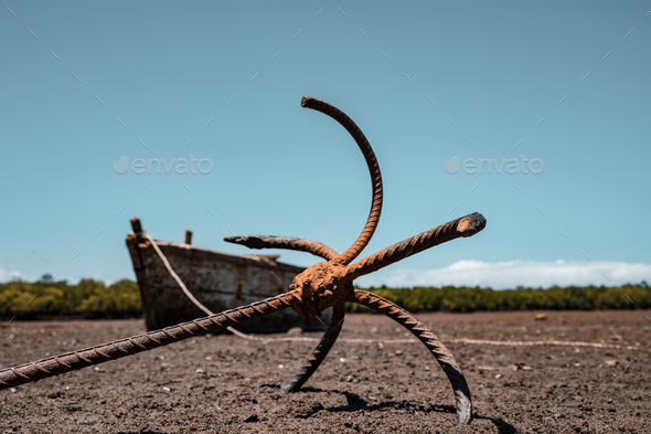 Grapnel Grappling Hook Anchor Ship Docking Metalic Ocean Kenya East ...