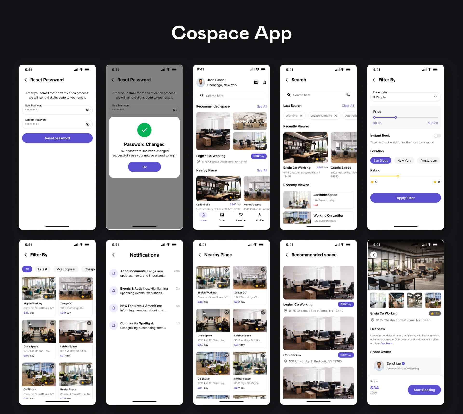 Spaces UI template | Coworking & Meeting Rooms App in Flutter | Book Workspaces App Template by ...