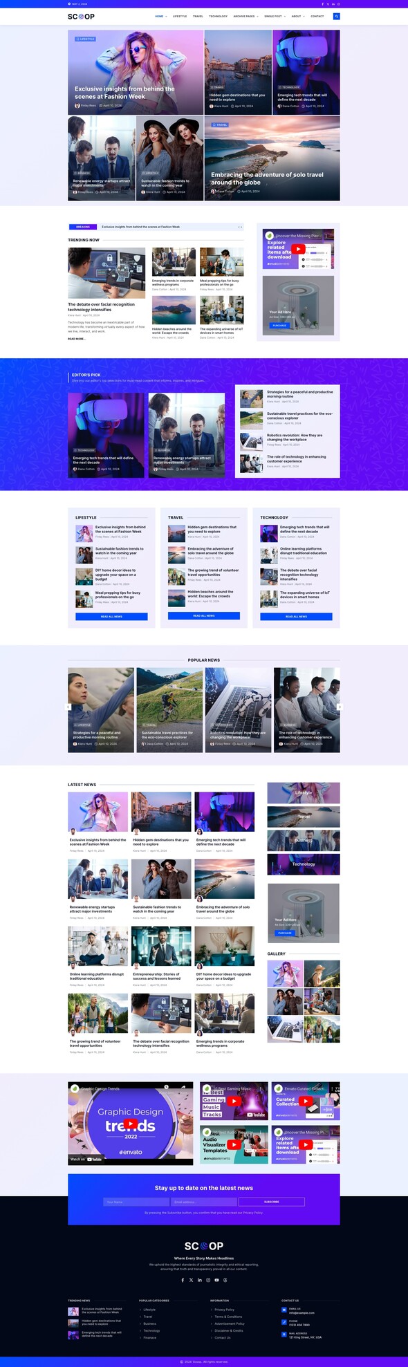 Scoop - News & Magazine Elementor Pro Template Kit by oxaart | ThemeForest
