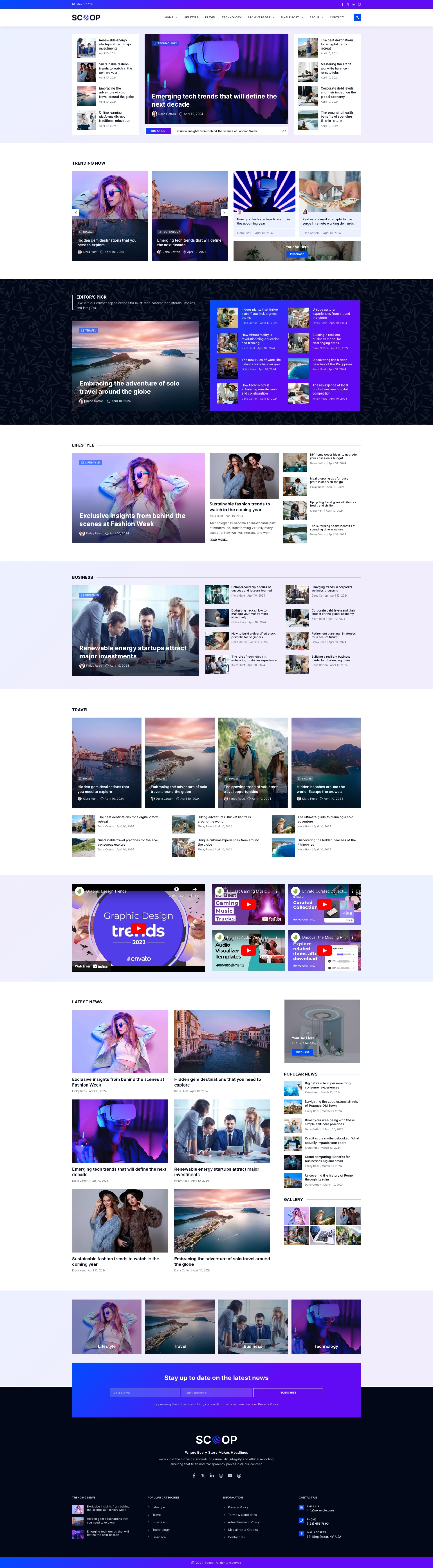 Scoop - News & Magazine Elementor Pro Template Kit by oxaart | ThemeForest