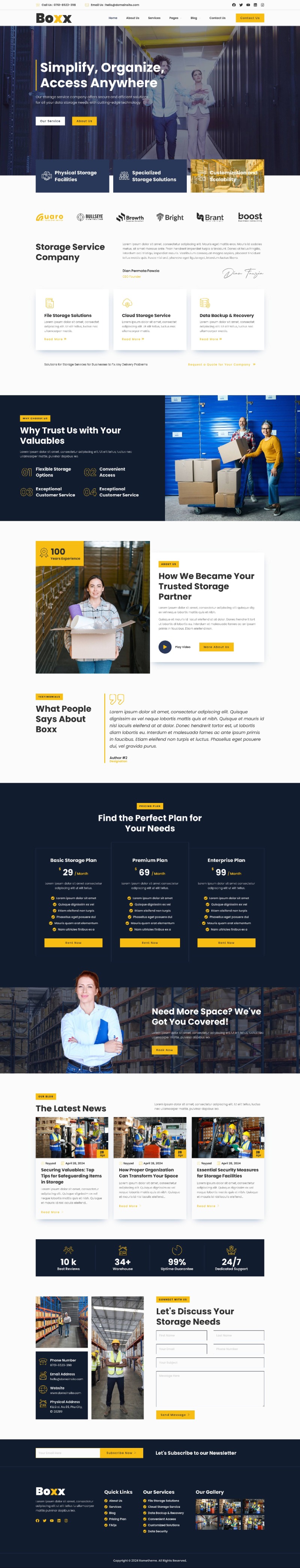 Boxx - Storage Services Company Elementor Template Kit by Rometheme