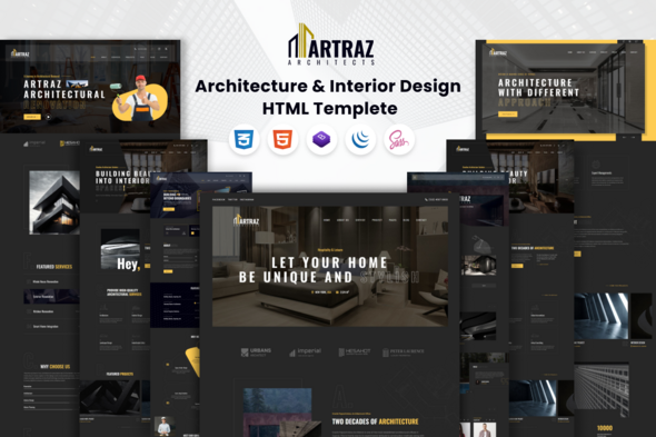 Artraz - Architecture & Interior Design HTML Template by themeholy