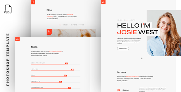 Josie - Personal Portfolio PSD Template by Creative_Moments | ThemeForest