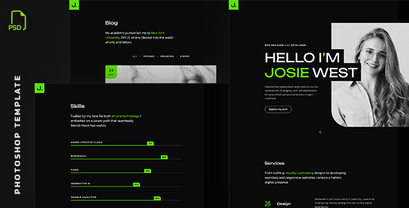 Josie - Personal Portfolio PSD Template by Creative_Moments | ThemeForest