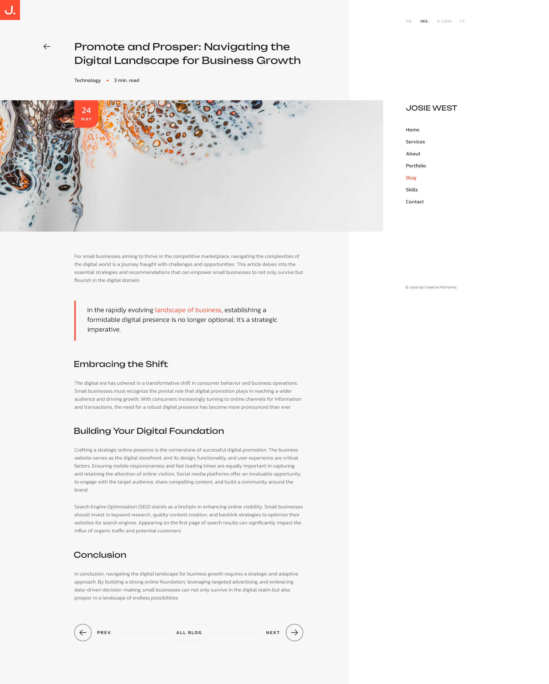 Josie - Personal Portfolio PSD Template by Creative_Moments | ThemeForest