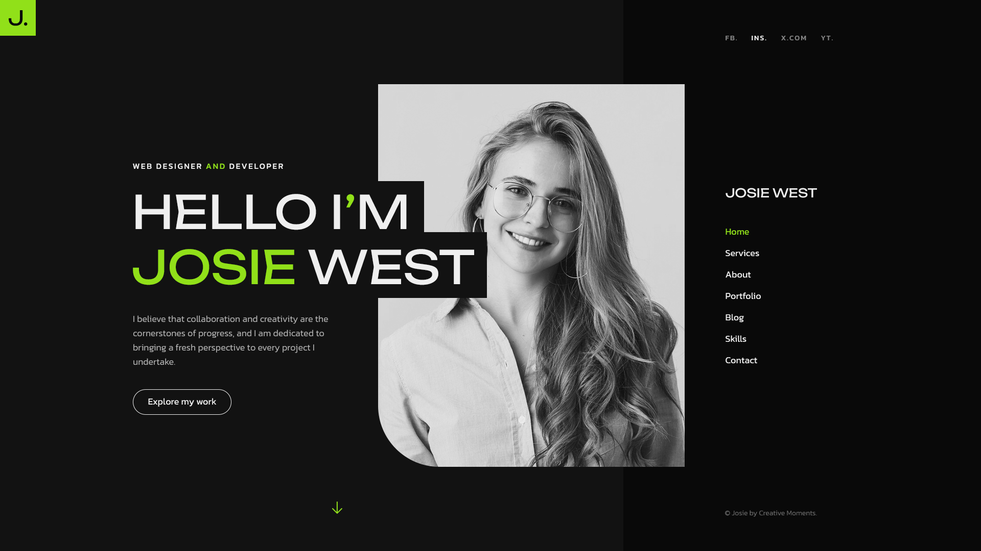 Josie - Personal Portfolio PSD Template by Creative_Moments | ThemeForest