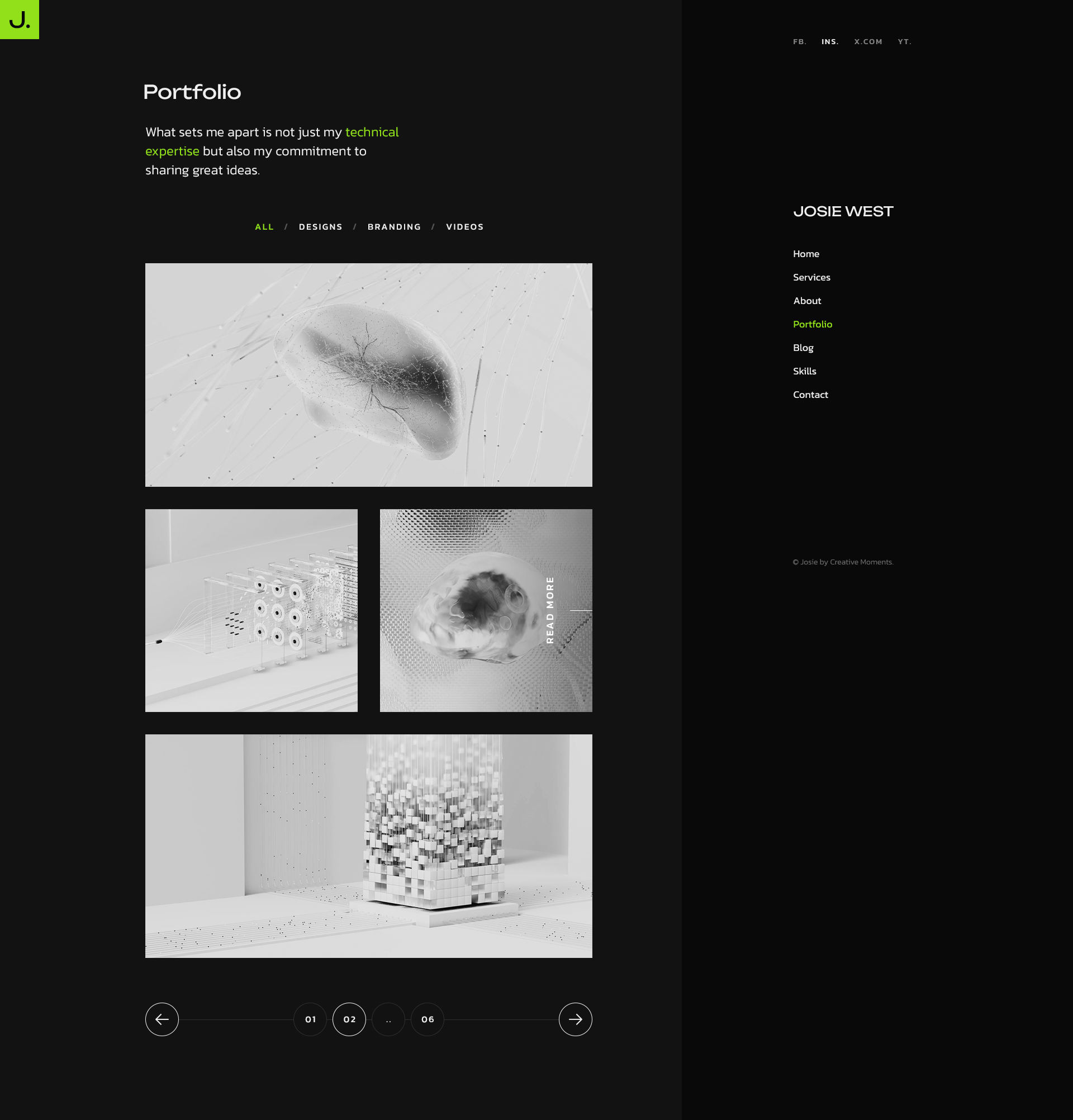 Josie - Personal Portfolio PSD Template by Creative_Moments | ThemeForest
