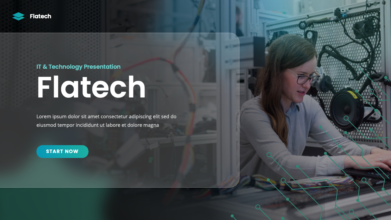 Flatech - IT & Technology PowerPoint Template, Presentation Templates