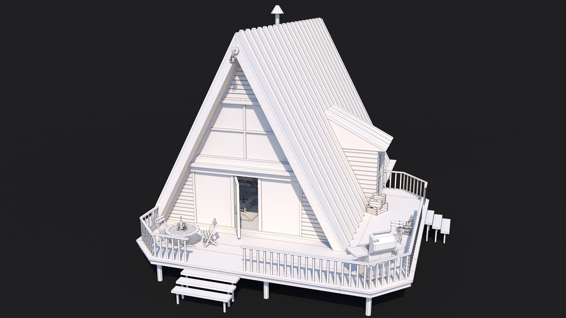 A Frame Log Cabin - Game Ready Low Poly by multimedia4d | 3DOcean