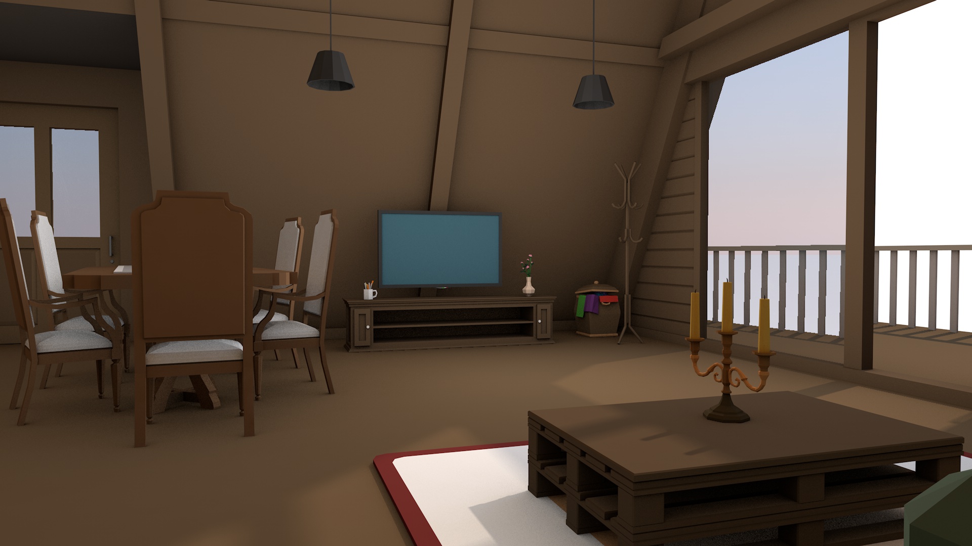 A Frame Log Cabin - Game Ready Low Poly by multimedia4d | 3DOcean