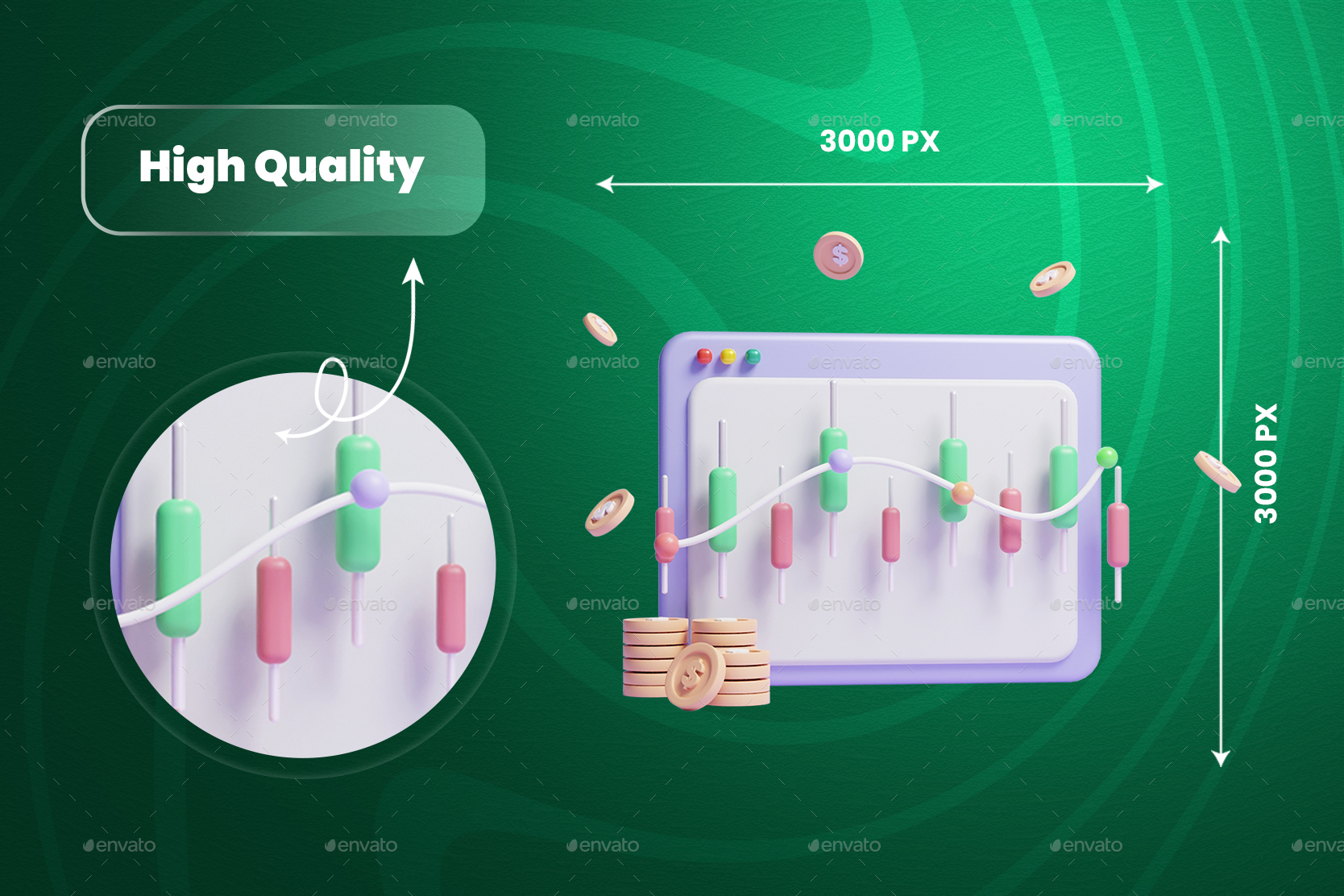 Online Trading 3d Illustration Icon Pack, Graphics | GraphicRiver