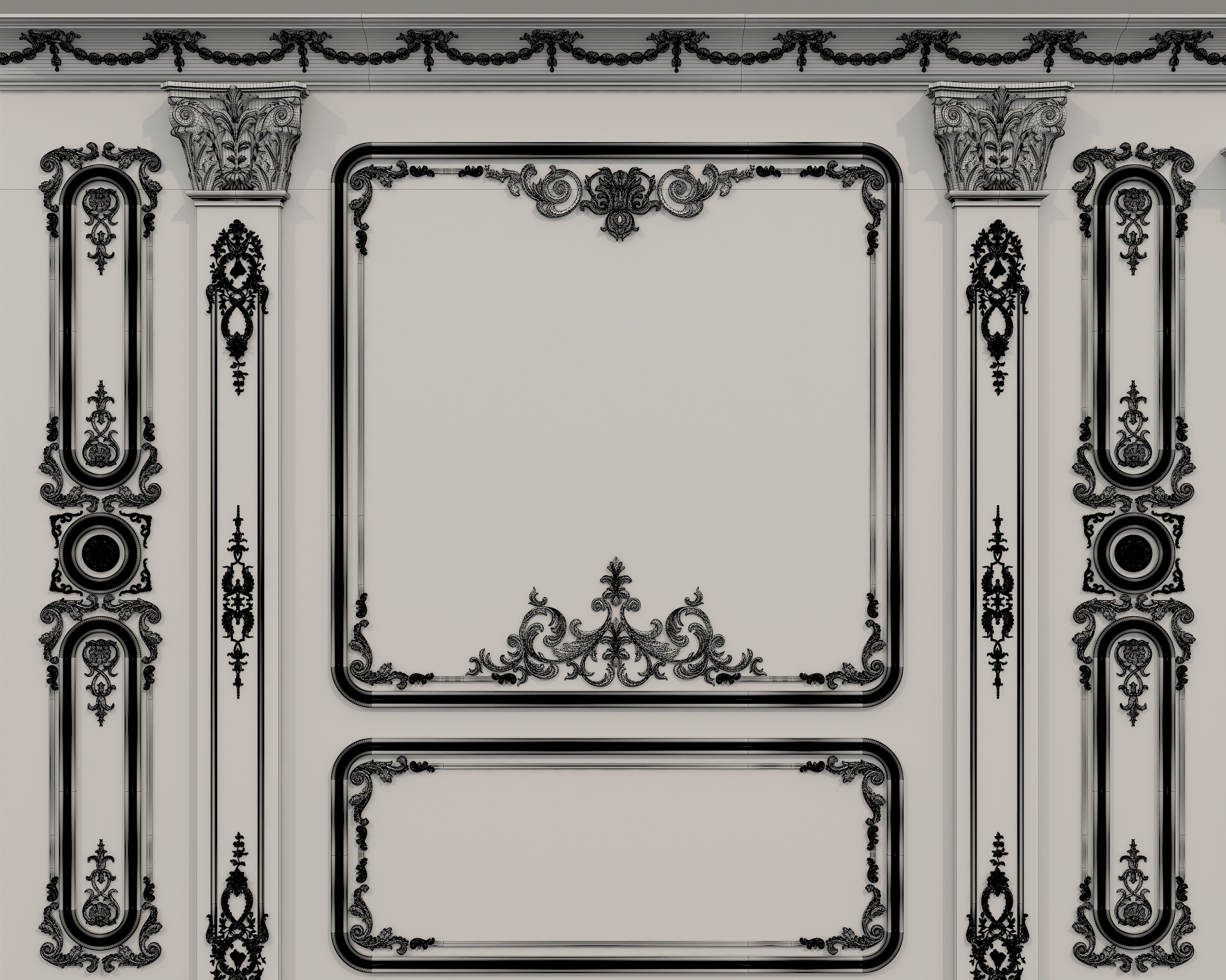 Wall Molding in Classic French style 37 by nhattuankts | 3DOcean