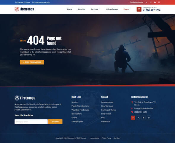 Firetroops - Firefighter & Fire Department Elementor Template Kit by ...