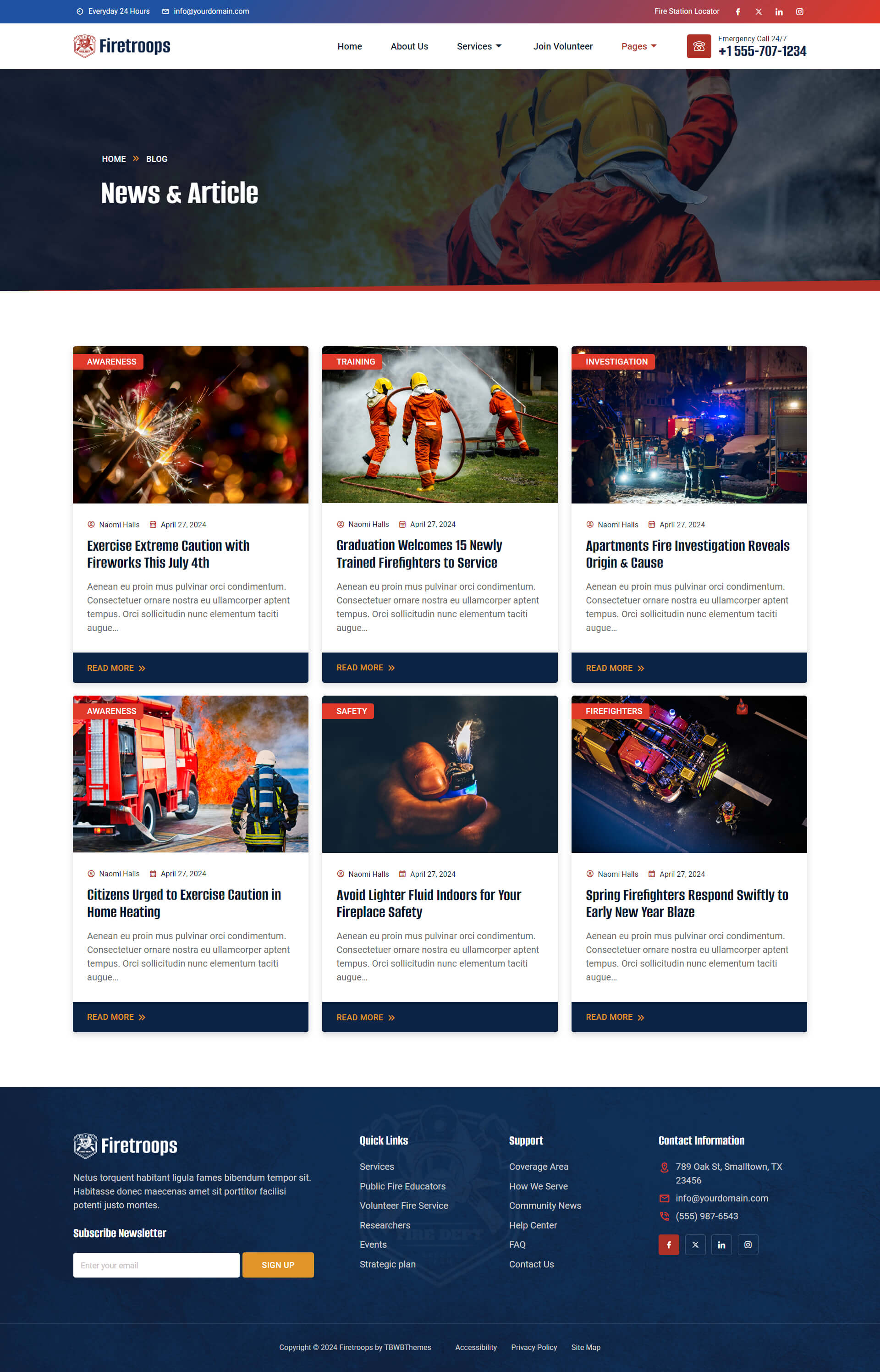 Firetroops - Firefighter & Fire Department Elementor Template Kit by ...