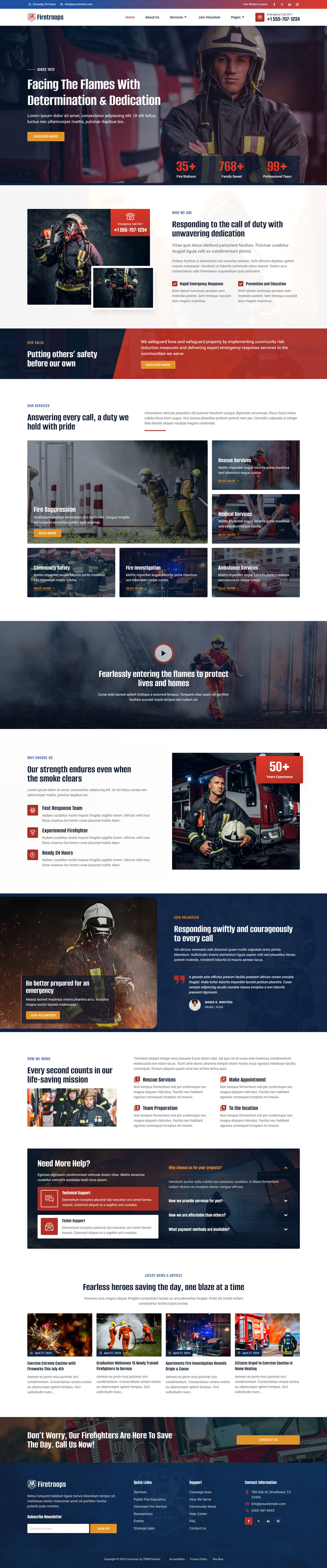 Firetroops - Firefighter & Fire Department Elementor Template Kit by ...