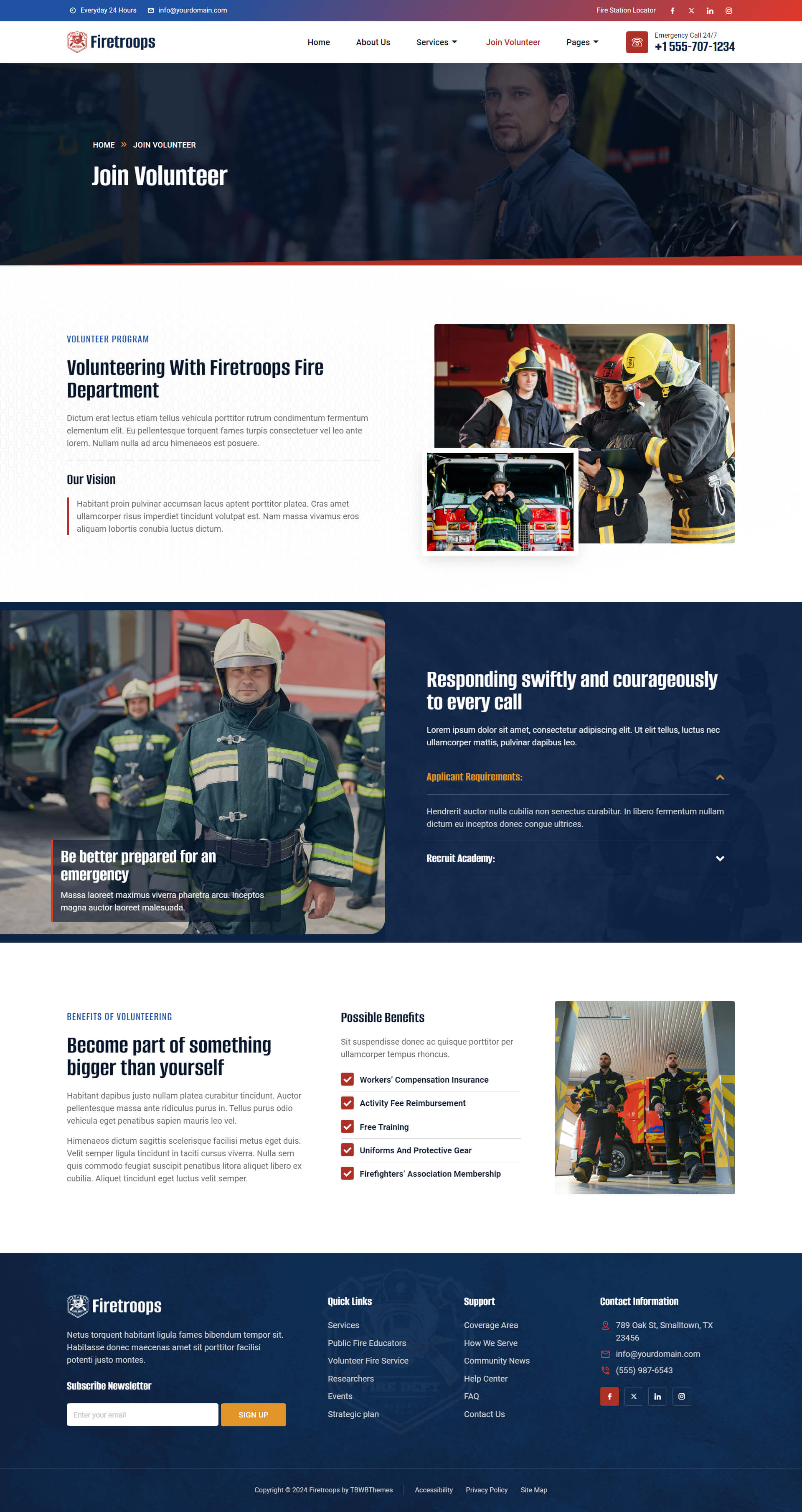Firetroops - Firefighter & Fire Department Elementor Template Kit by ...