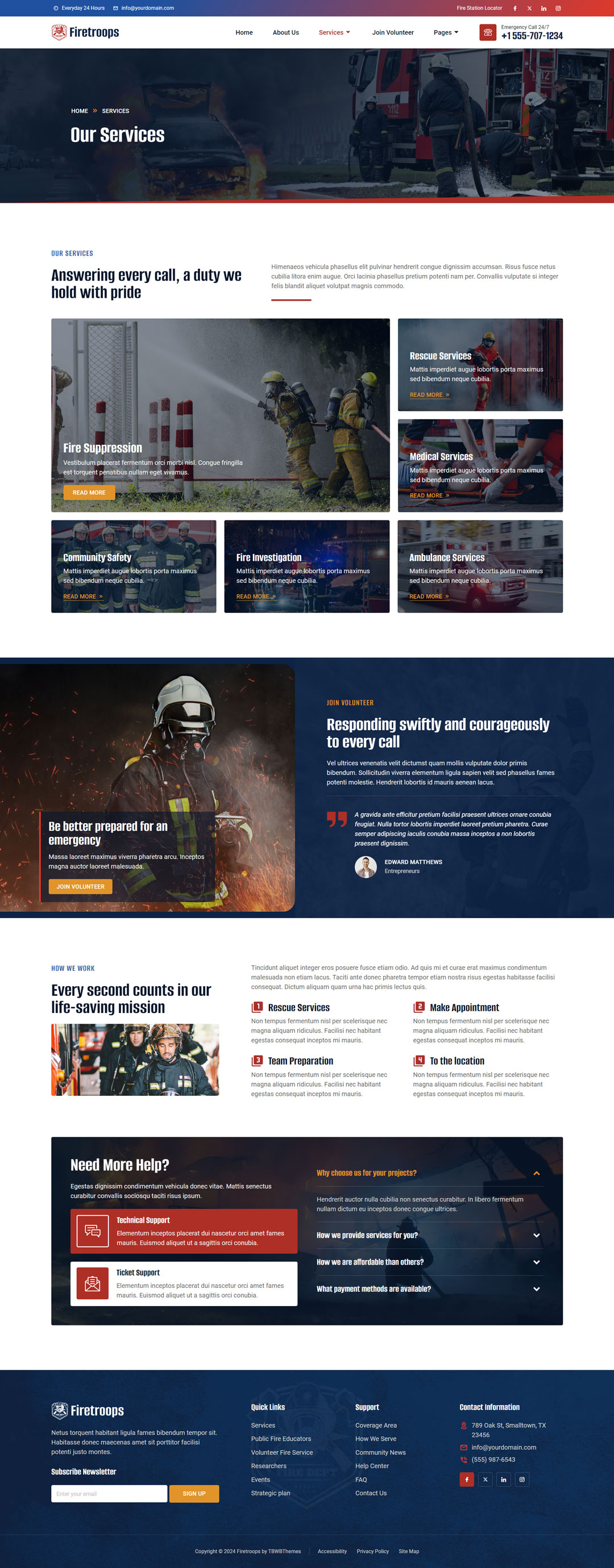 Firetroops - Firefighter & Fire Department Elementor Template Kit by ...